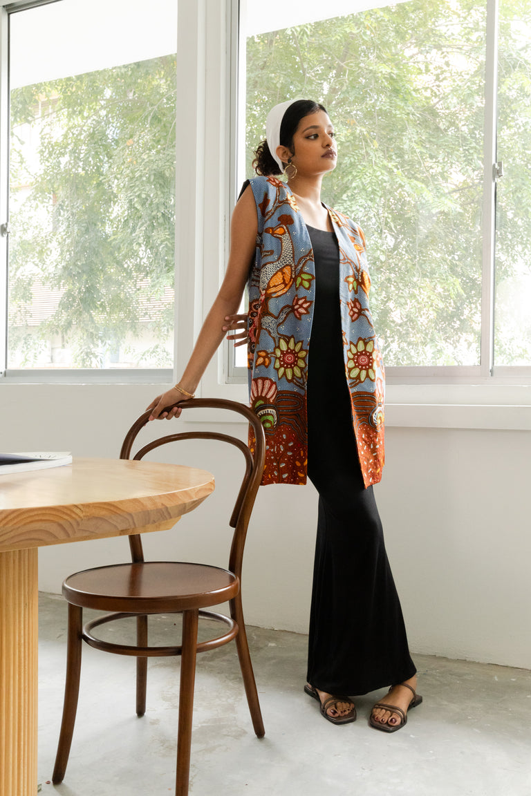 Batik Long Line Vest | Awan Mayura – Studio Gypsied
