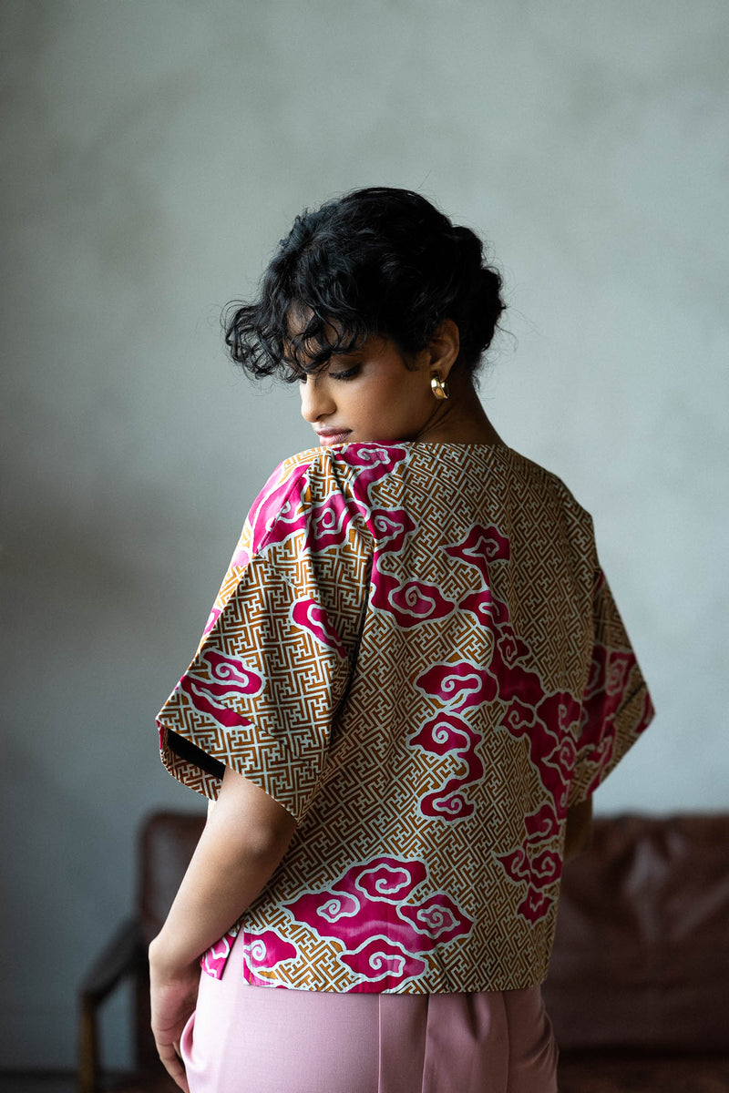 Batik Crop Jacket | Tumbuh Pink – Studio Gypsied