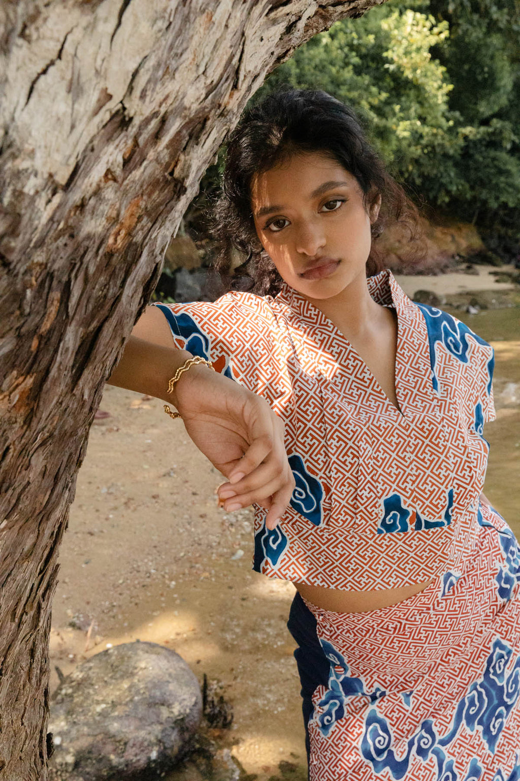 Batik Banded Crop Top | Tumbuh Clay – Studio Gypsied