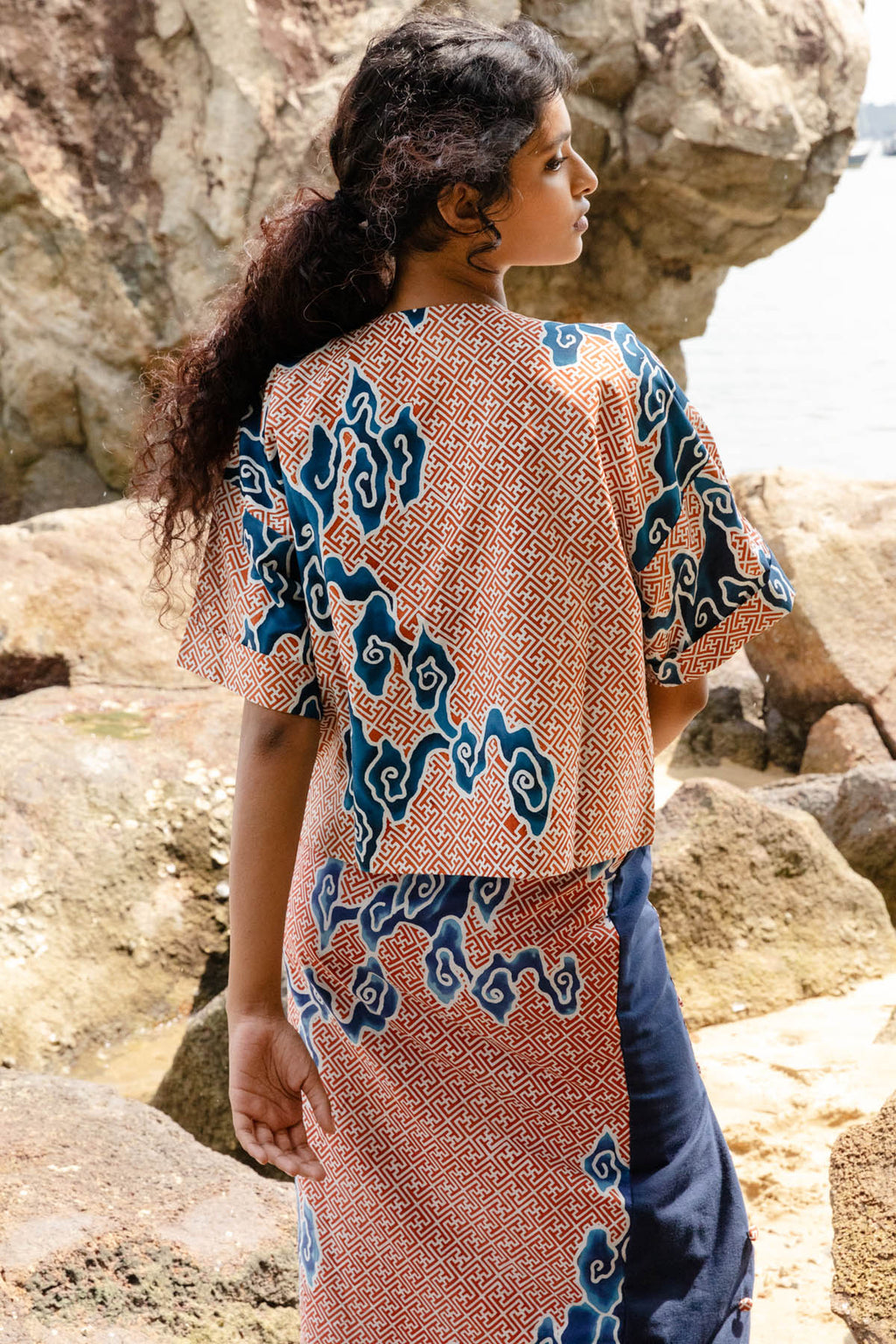 Batik Crop Jacket | Tumbuh Clay – Studio Gypsied